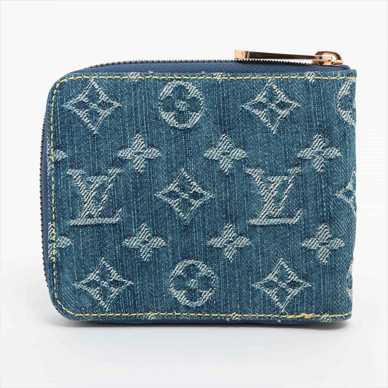 LOUIS VUITTON Denim Mini Zippy M95342 Compact Wallet Bifold Wallet blu ...