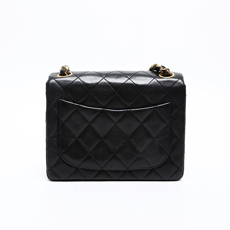 CHANEL 0 series 1986-1988 Lambskin Square Matelasse Mini Shoulder Bag ...