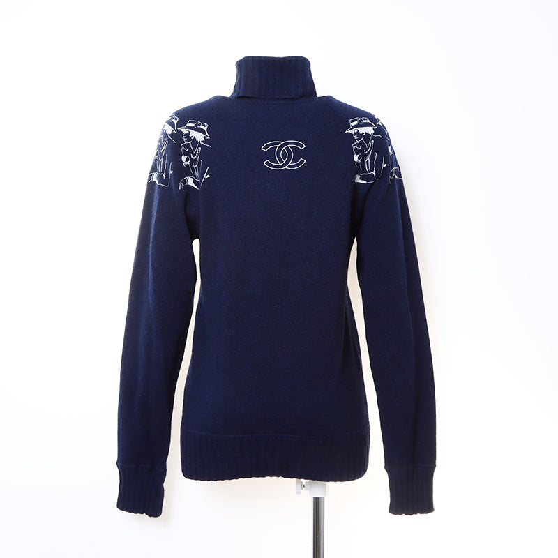 シャネル CHANEL ココマーク タートルネック ニット カシミヤ ネイビー WS5073 – NUIR VINTAGE