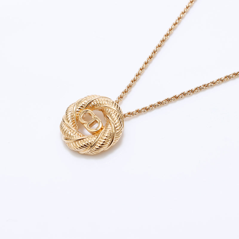 Christian Dior Logo Necklace Gold WS6330 – NUIR VINTAGE