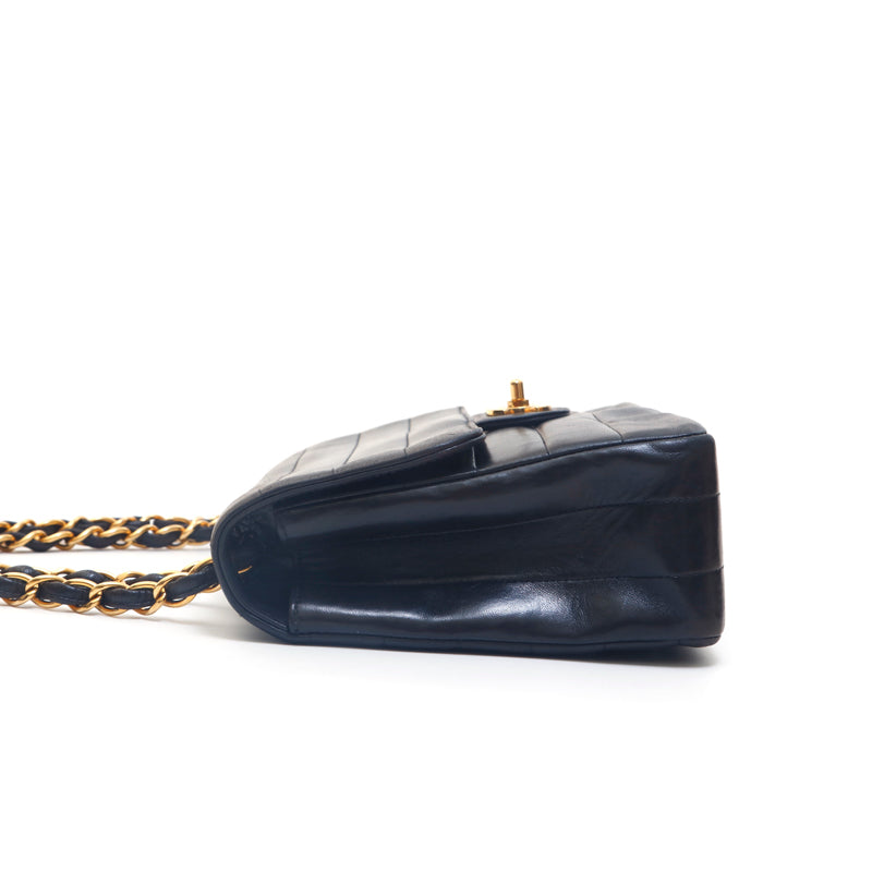 Chanel Coco Mark Border Stitch Lambskin Chain Shoulder Bag Black P1550 ...