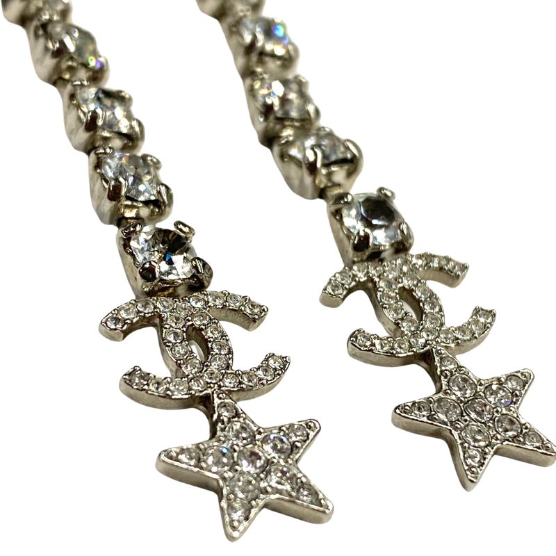 シャネル CHANEL ココマーク スター ラインストーン イヤリング シルバー WS2760 – NUIR VINTAGE